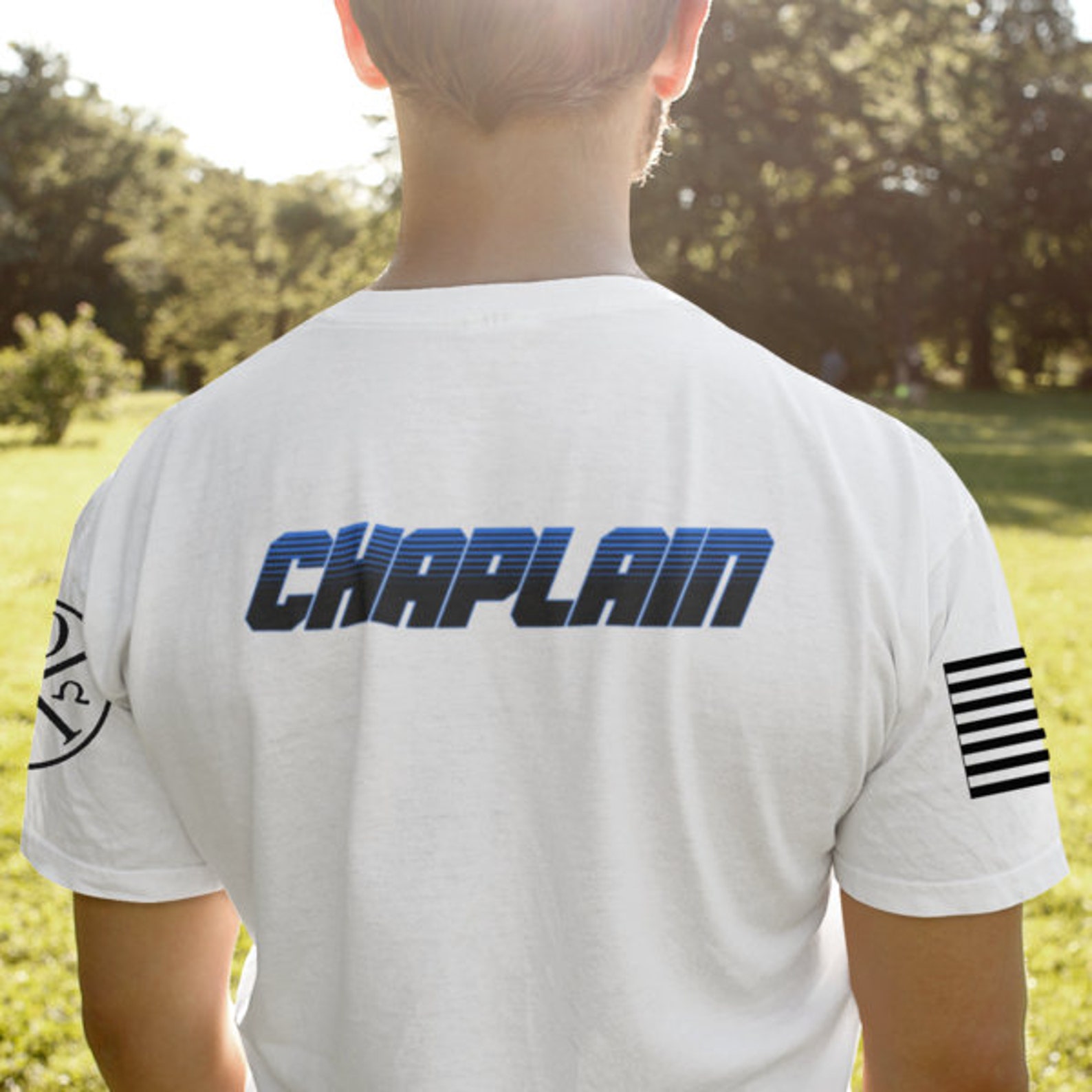 Police Chaplain T Shirt With Advancing US Flag and Chi Rho on - Etsy
