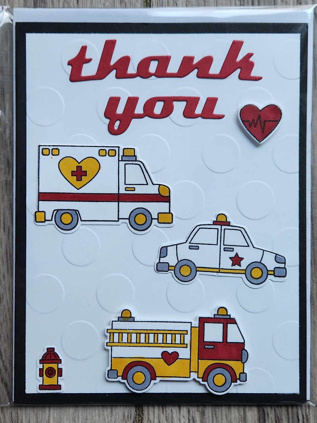 Thank You Card for First Responders, Gold Line Dispatcher Gift Card ...