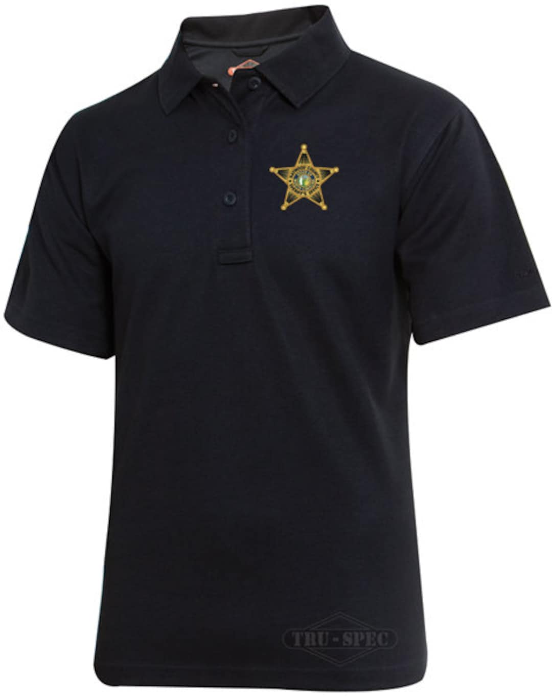 Black Tru Spec Tactical Short Sleeve Polo With Optional Embroidery. LEO ...