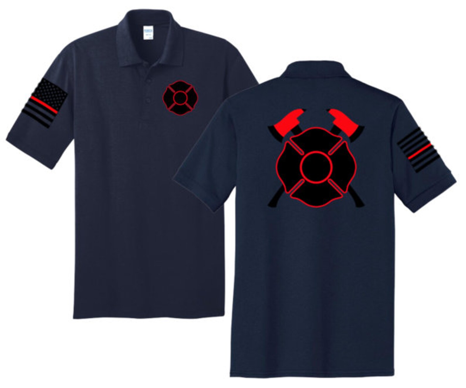 Customized Fire Department Firefighter Unisex Uniform Polo Shirts - Etsy