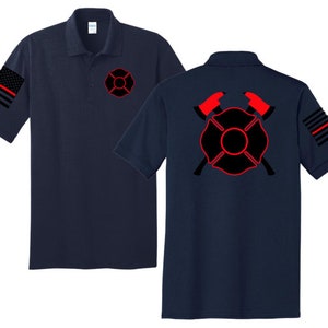 Customized Fire Department Firefighter Unisex Uniform Polo Shirts ...