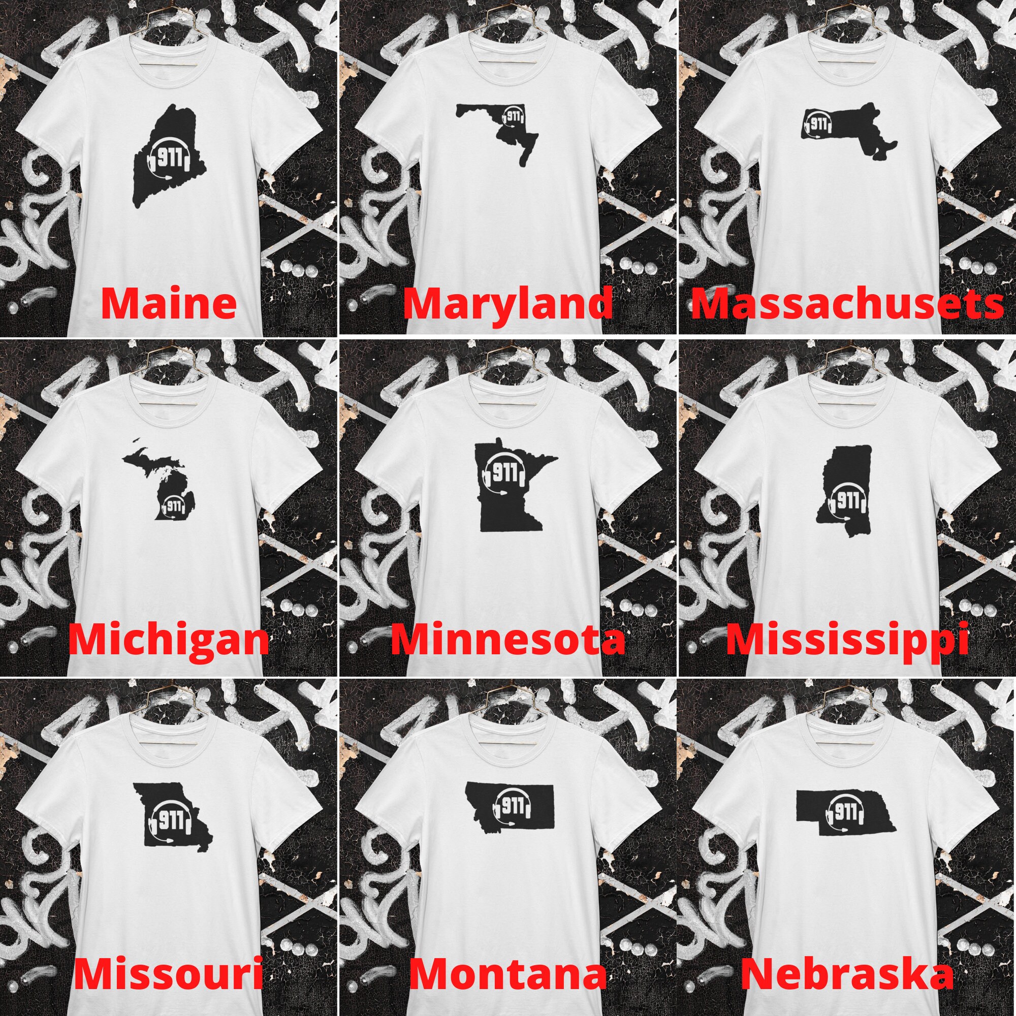Custom State 911 Dispatcher Shirt 911 T Shirt All 50 States | Etsy
