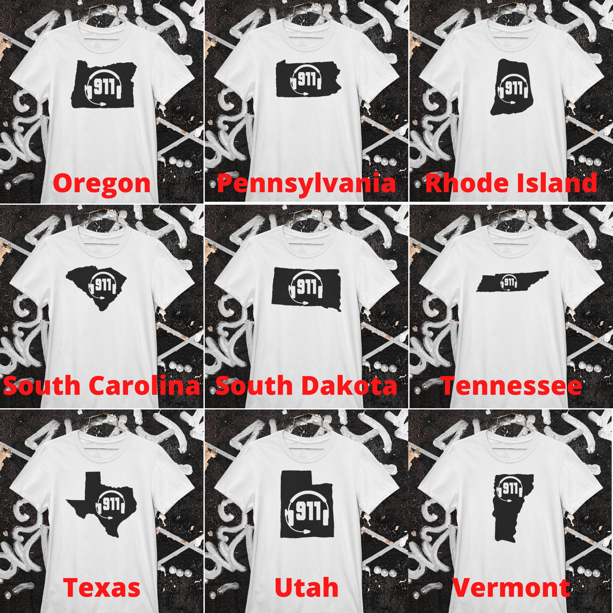 Custom State 911 Dispatcher Shirt 911 T Shirt All 50 States | Etsy