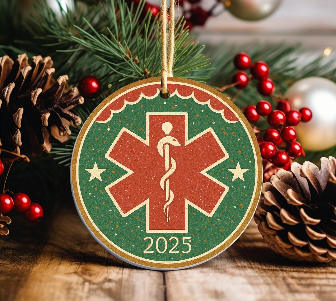 Personalized Star of Life Caduceus Ornament: Vintage Christmas Ornament ...