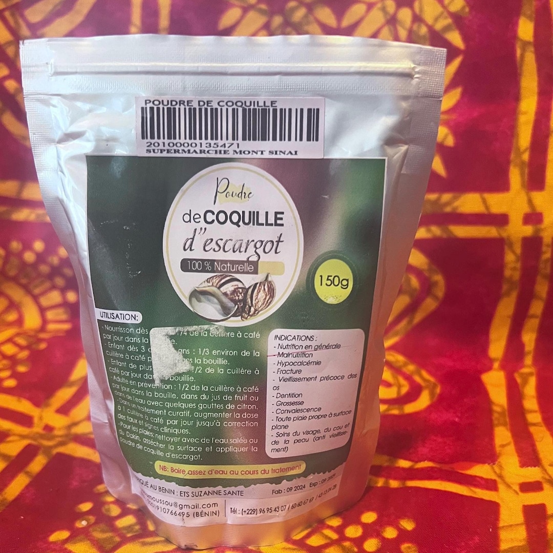 150g Organic Snail Shell Powder: Made in Benin. A Natural Source of ...