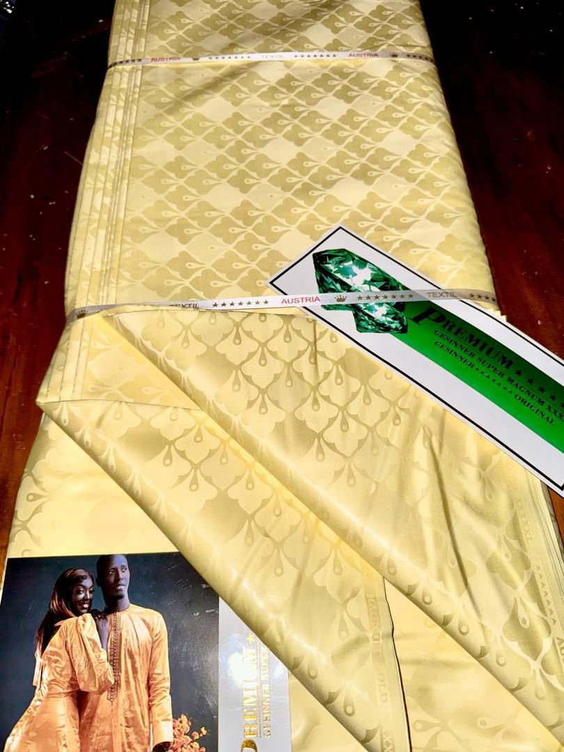 Tissu Bazin De Bonne Qualite, 5 Metres, Bazin Riche Super Magnum Gold ...