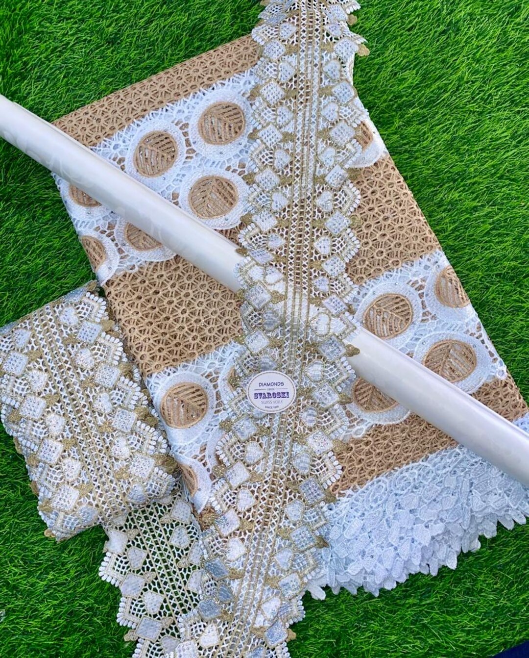 Set of Lace and Bazin Riche Materials, Top Quality Bazin and Lace ...