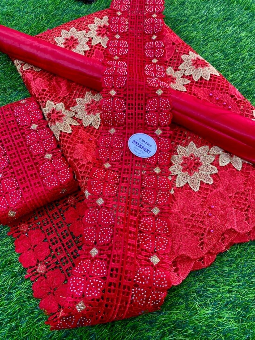 Set of Lace and Bazin Riche Materials, Top Quality Bazin and Lace ...