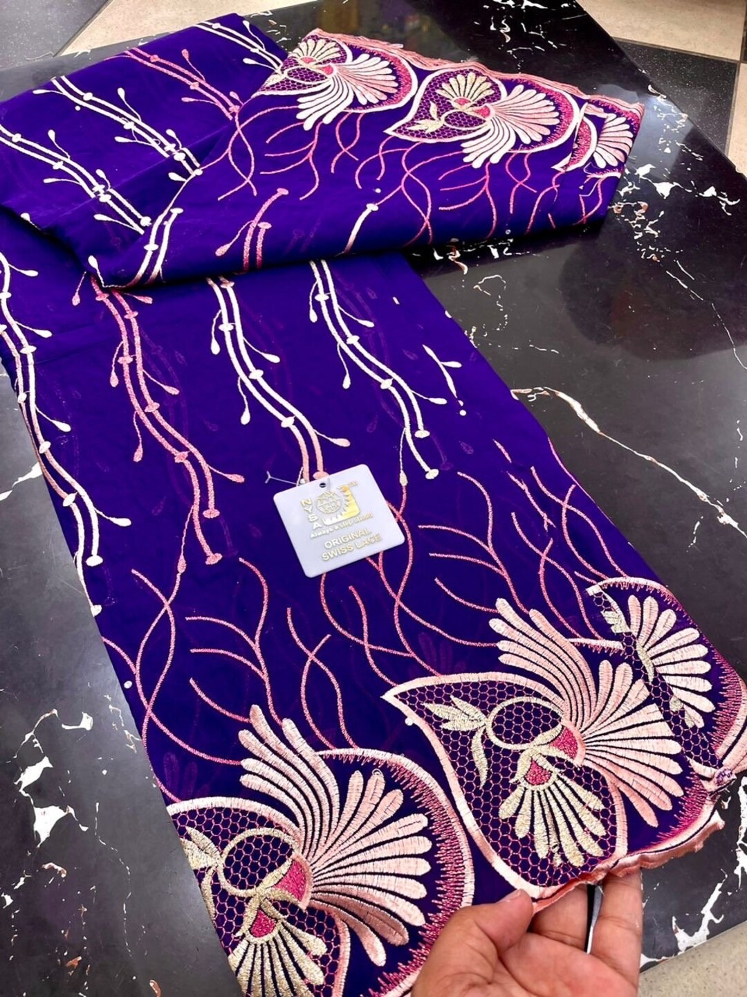Premium Swiss Lace Fabric Starting at 5 Meters for Luxurious Nigerian ...