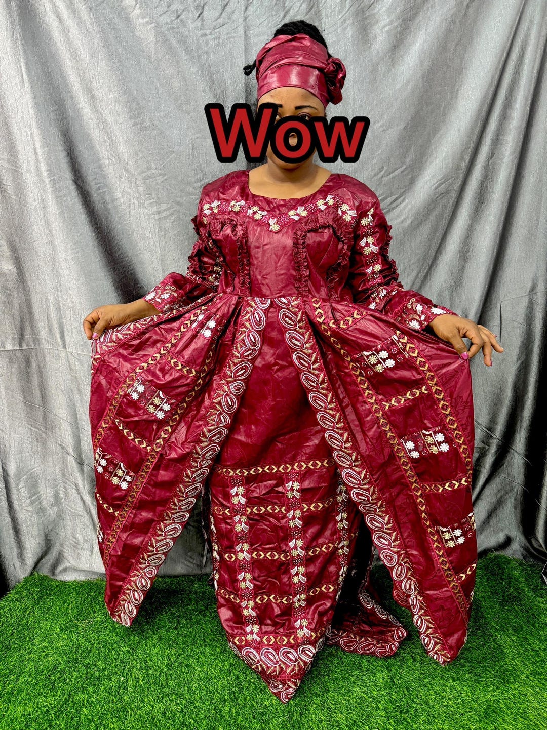 African Wedding Fashion, Lace and Bazin Riche Senegalese Fashion Dress ...