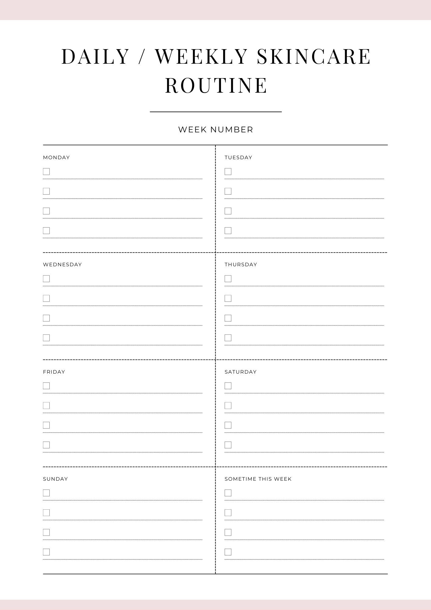 Skincare Monthly Planner, Beauty Routine Planner, Skincare Checklist ...