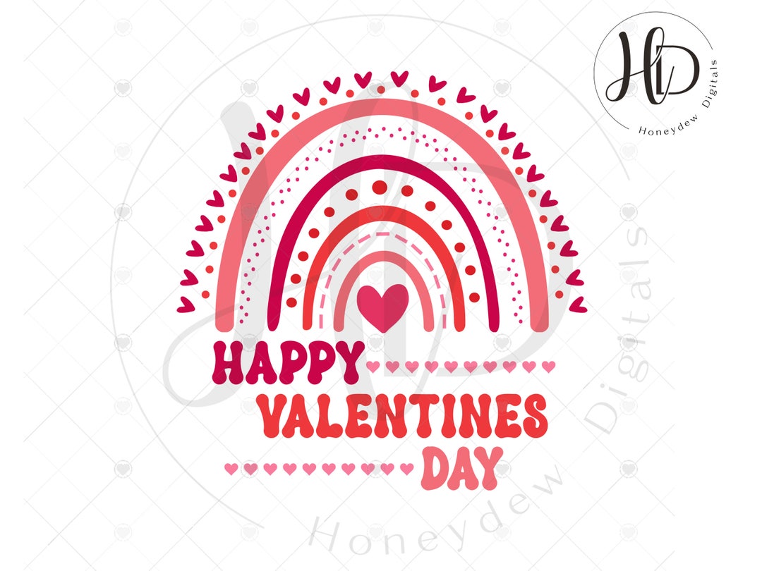 Valentine Rainbow SVG, SVG Files for Cricut & Silhouette, Heart Rainbow ...