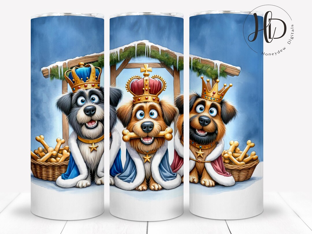 Three Wise Dogs Tumbler Wrap, Christmas Faith Sublimation Design ...