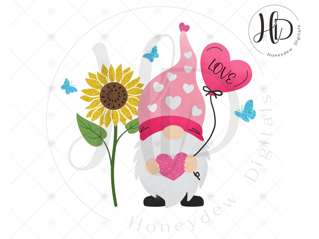 Spring Gnome SVG, SVG Files for Cricut and Silhouette, Valentine Gnome ...