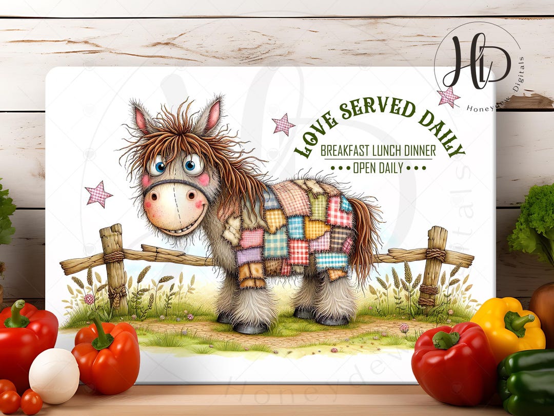 Patchwork Horse Sublimation Design for Cutting Boards and Kitchen Decor ...