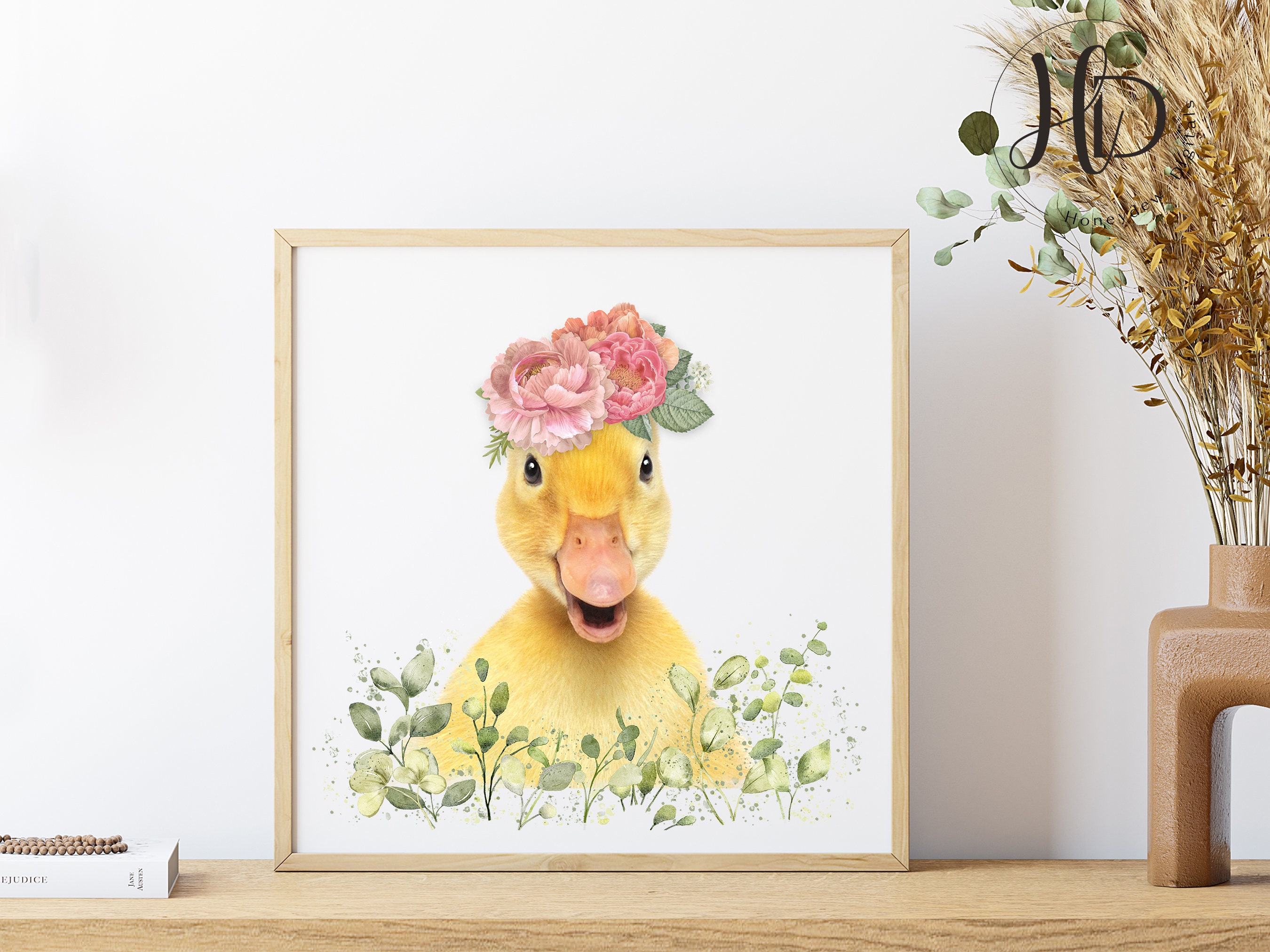 Duck Sublimation Designs, Floral Duck, Duck Nursery Wall Art, Duck ...