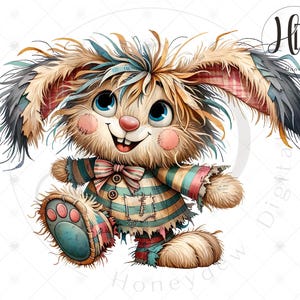 Patchwork Bunny Clipart For: Paper Crafts - Junk Journal - Scrapbook ...