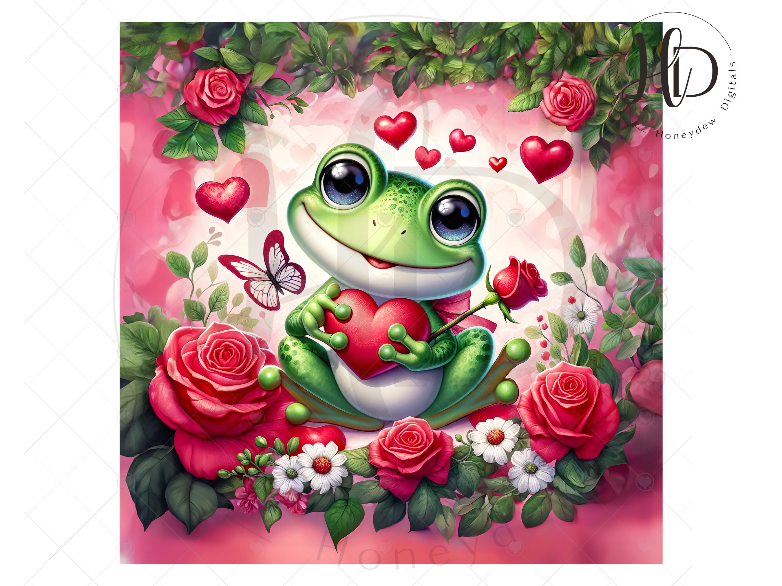 Frog Wind Spinner Sublimation Design, Valentine's Day Wind Spinner PNG ...