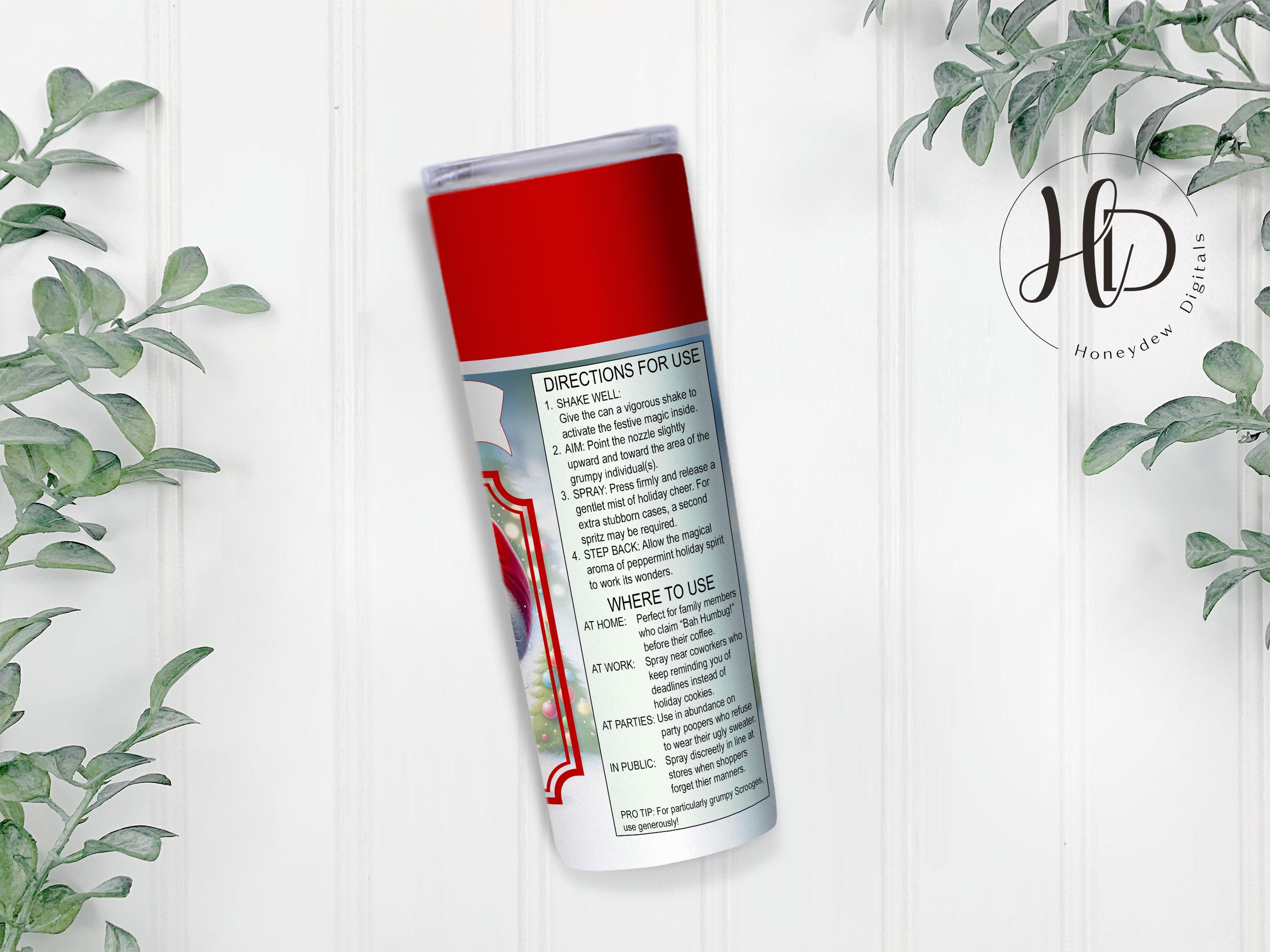 Hilarious Christmas Cheer Spray 20oz Skinny Tumbler Wrap, Sarcastic ...
