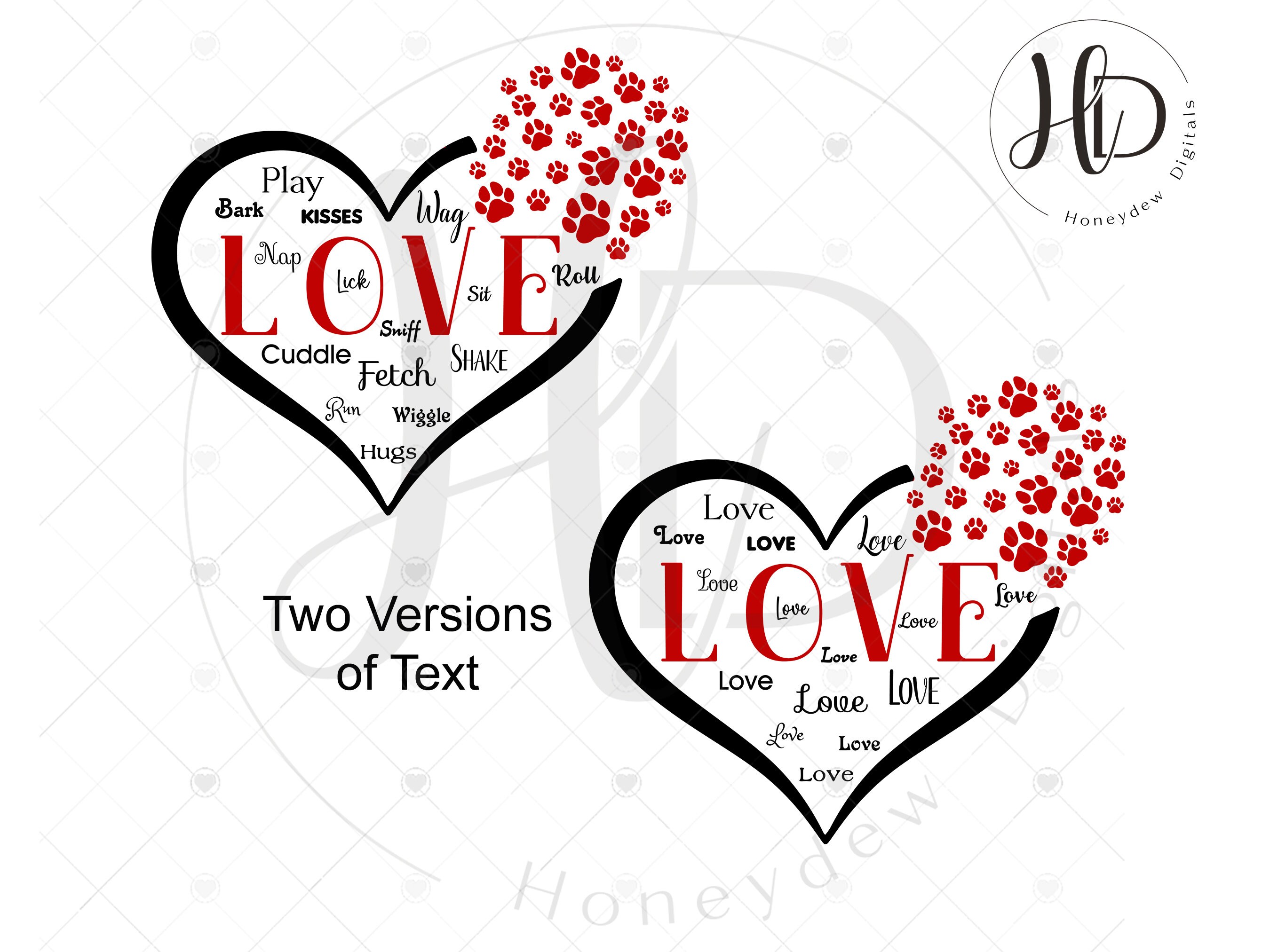 Dog Love SVG Bundle, Pet Lover Cut File, Valentine Dog Sublimation ...