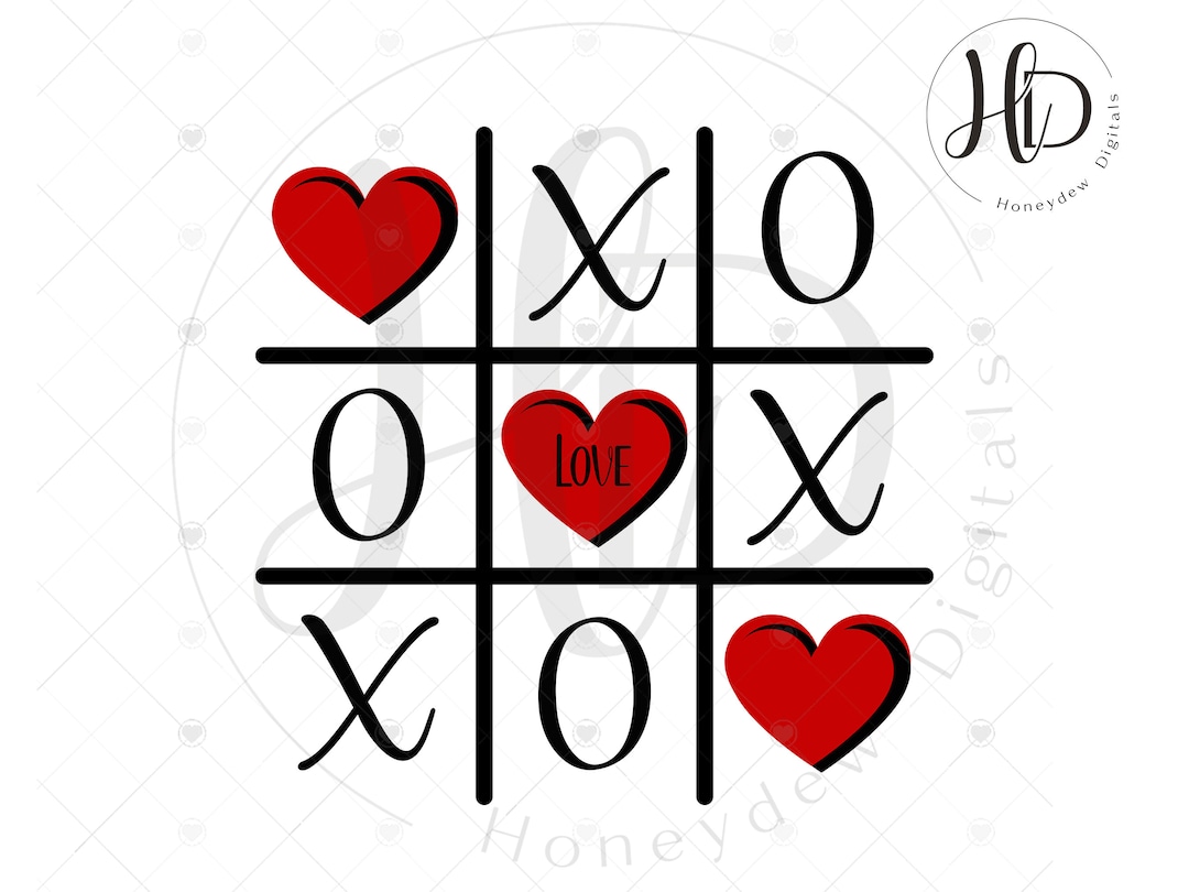 Heart Tic Tac Toe SVG, SVG Files for Cricut and Silhouette, XOXO Svg ...