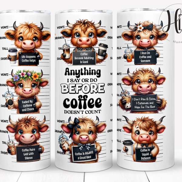 Highland Cow Mugshot Tumbler Wrap - Etsy