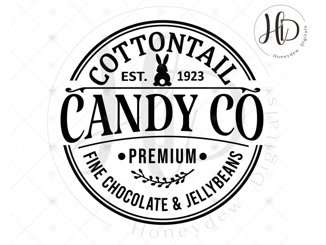 Cottontail Candy Co SVG, Easter Bunny Sublimation Design, Circut Cut ...