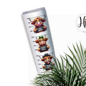 Funny Highland Cow 20oz Skinny Tumbler Wrap, Hilarious Mugshot ...