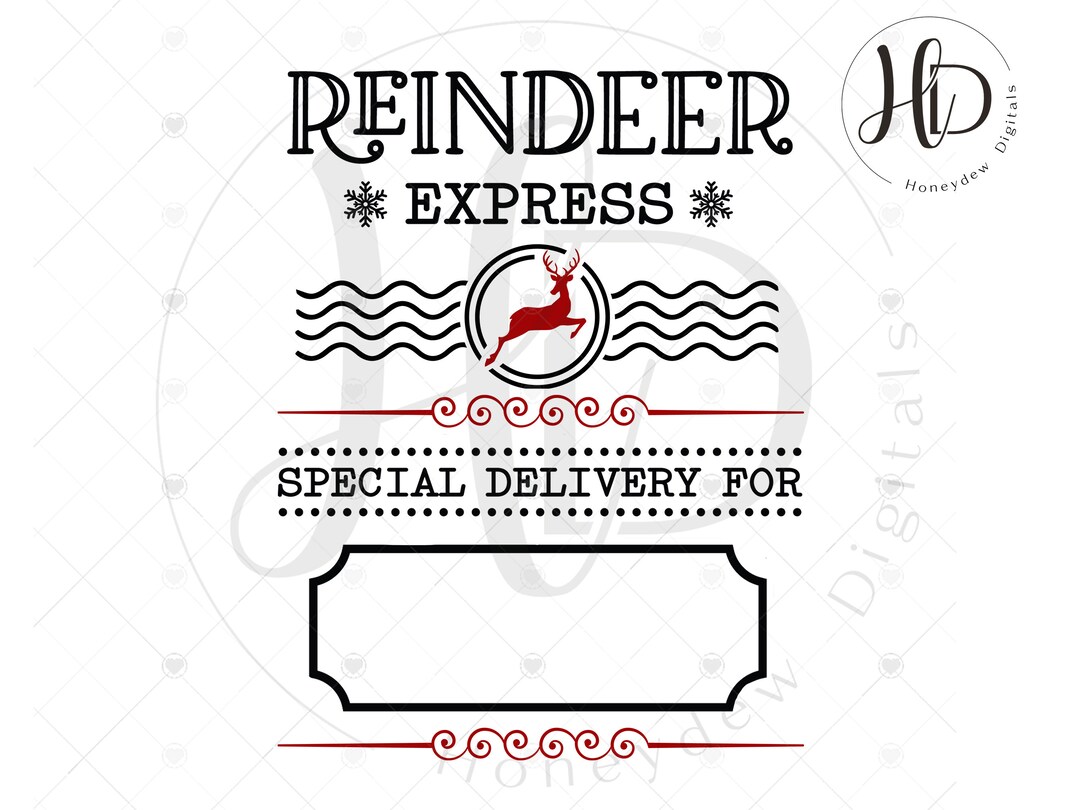 Reindeer Express SVG Cut File for Circut & Silhouette, Christmas Santa ...