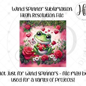 Frog Wind Spinner Sublimation Design, Valentine's Day Garden Decor ...