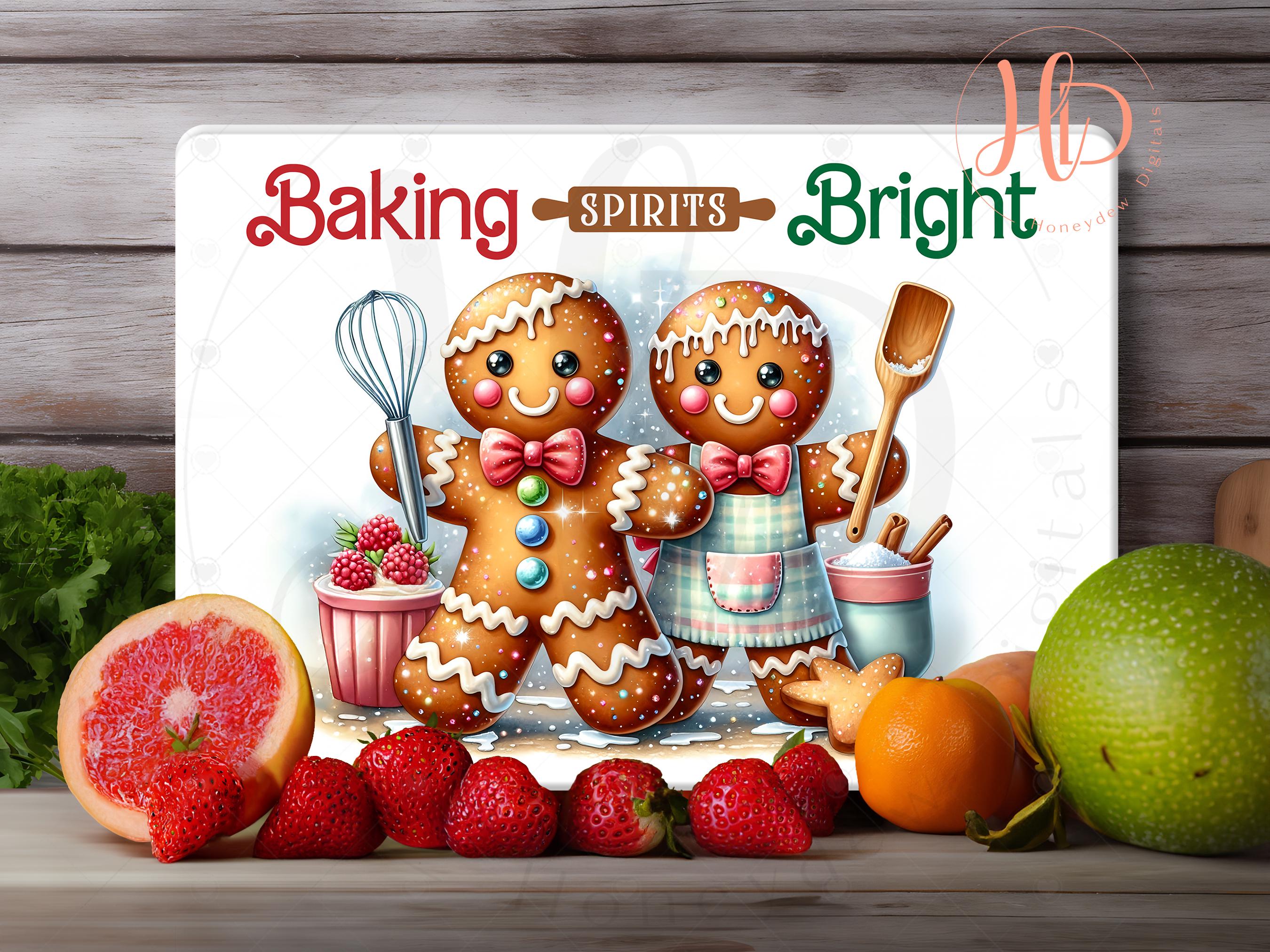 Baking Spirits Bright Cutting Board Sublimation Design, Holiday ...