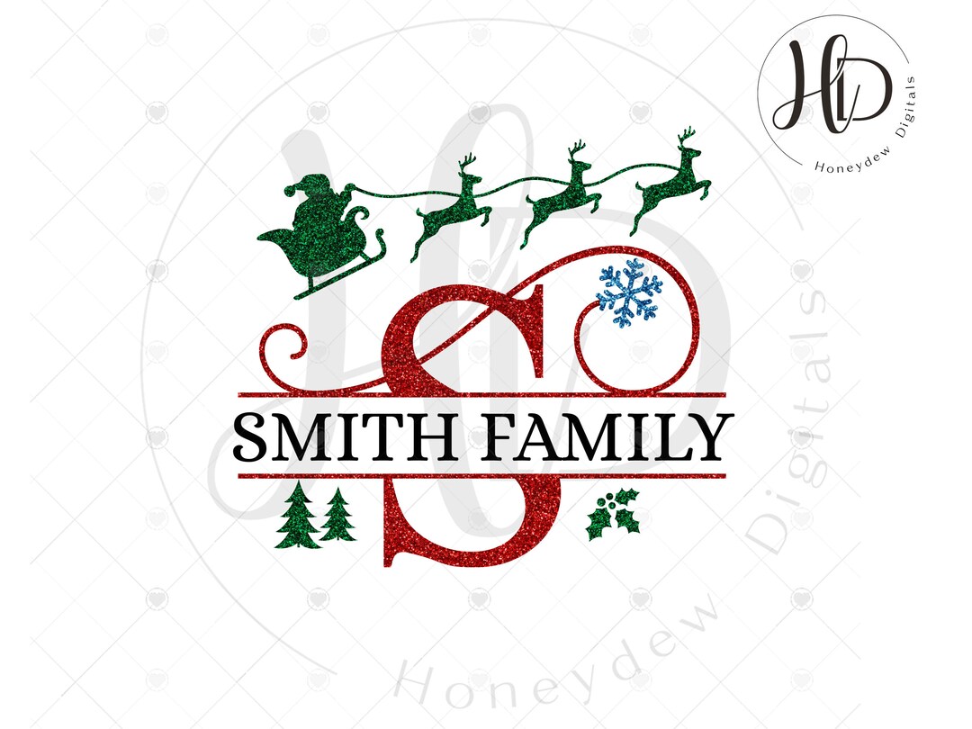 Christmas Monogram SVG Bundle, Cut Files for Cricut & Silhouette, Santa ...