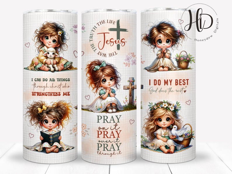 Christian Affirmation Tumbler Wrap, Adorable Whimsical Sublimation ...
