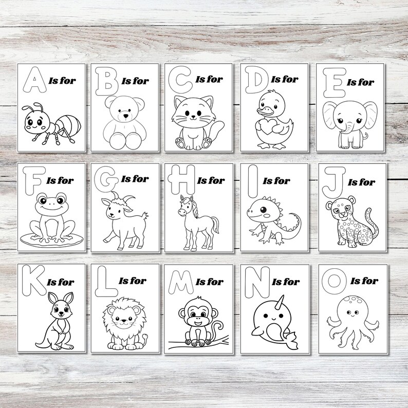 ABC Animal Coloring Pages: Fun Kids Activity (digital Download, PDF) - Etsy