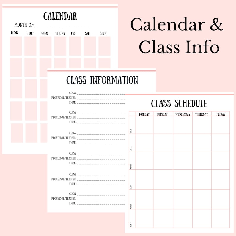 Student Planner, College Student Planner, Academic School Planner, PDF ...