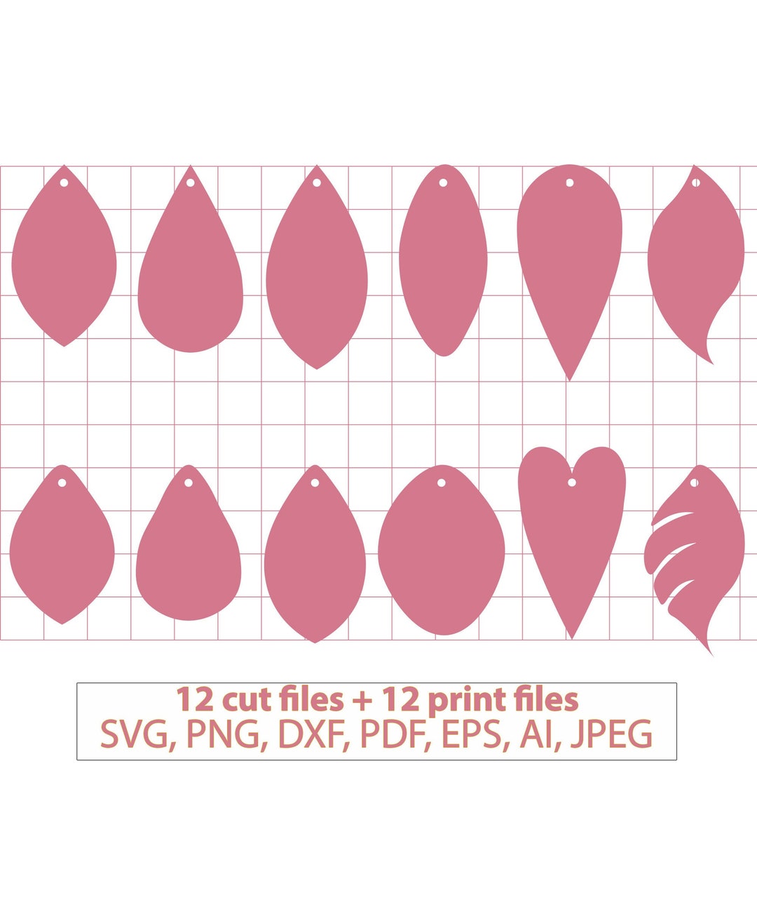 Earring SVG Tear Drop Earring Svg Pendant Earring Svg - Etsy