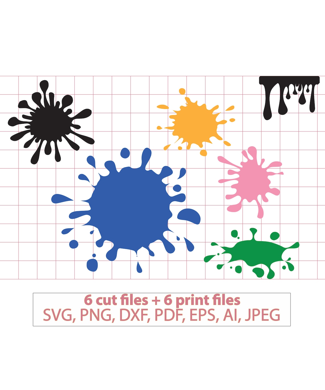 Paint Splatter SVG Vector Clipart Cut File Paint Splatter - Etsy