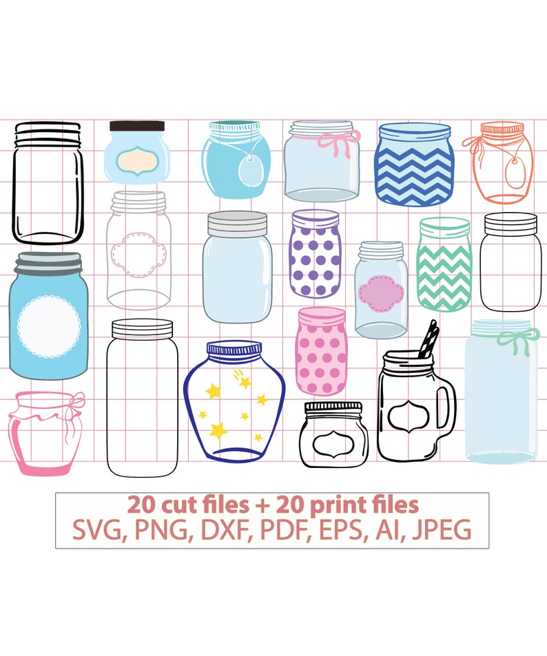 Mason Jar SVG Bundle Mason Jars SVG Personalized Mason Jar - Etsy