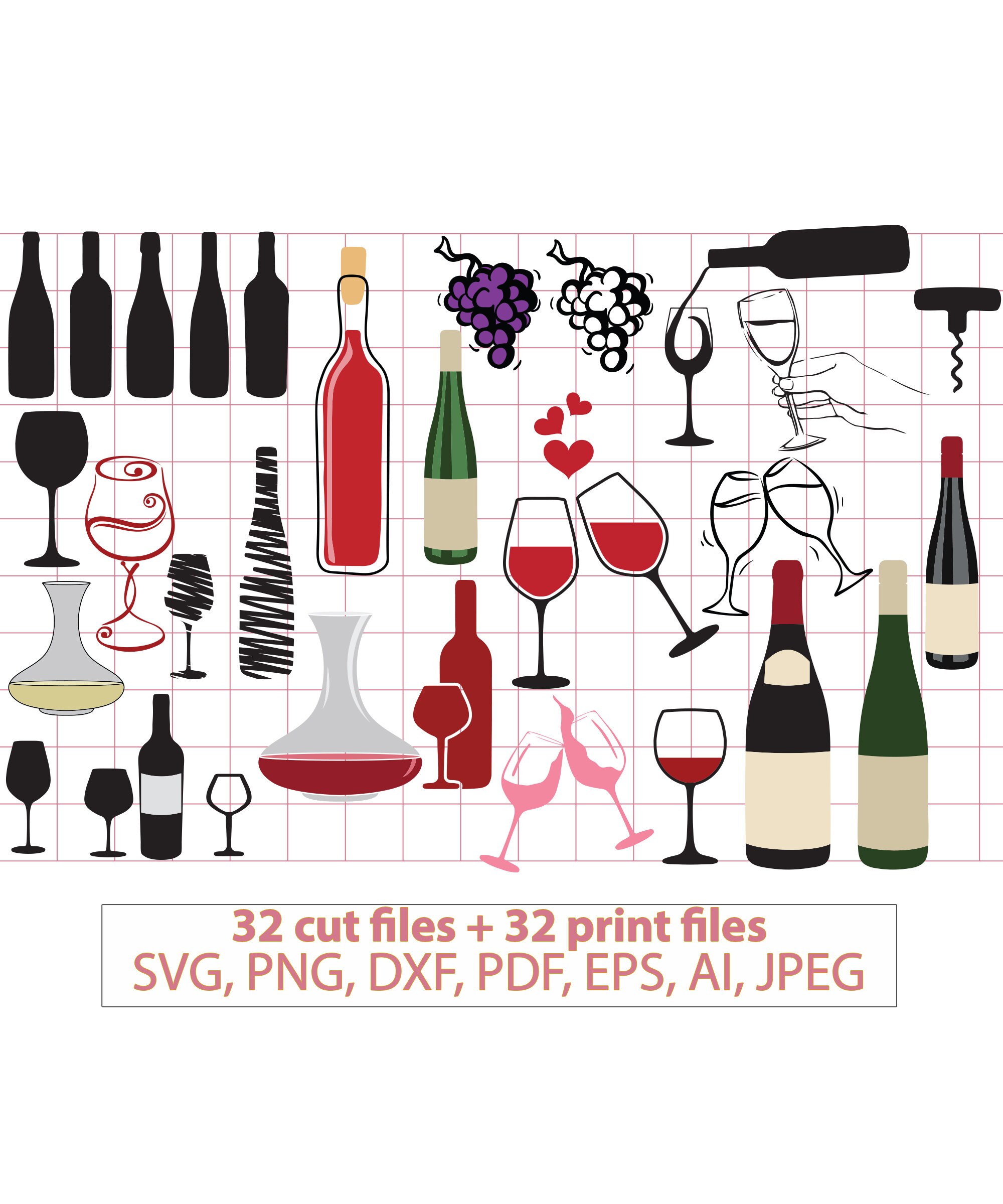 Scrapbooking Clip Art & Image Files Papercraft wine sign svg wine bar ...