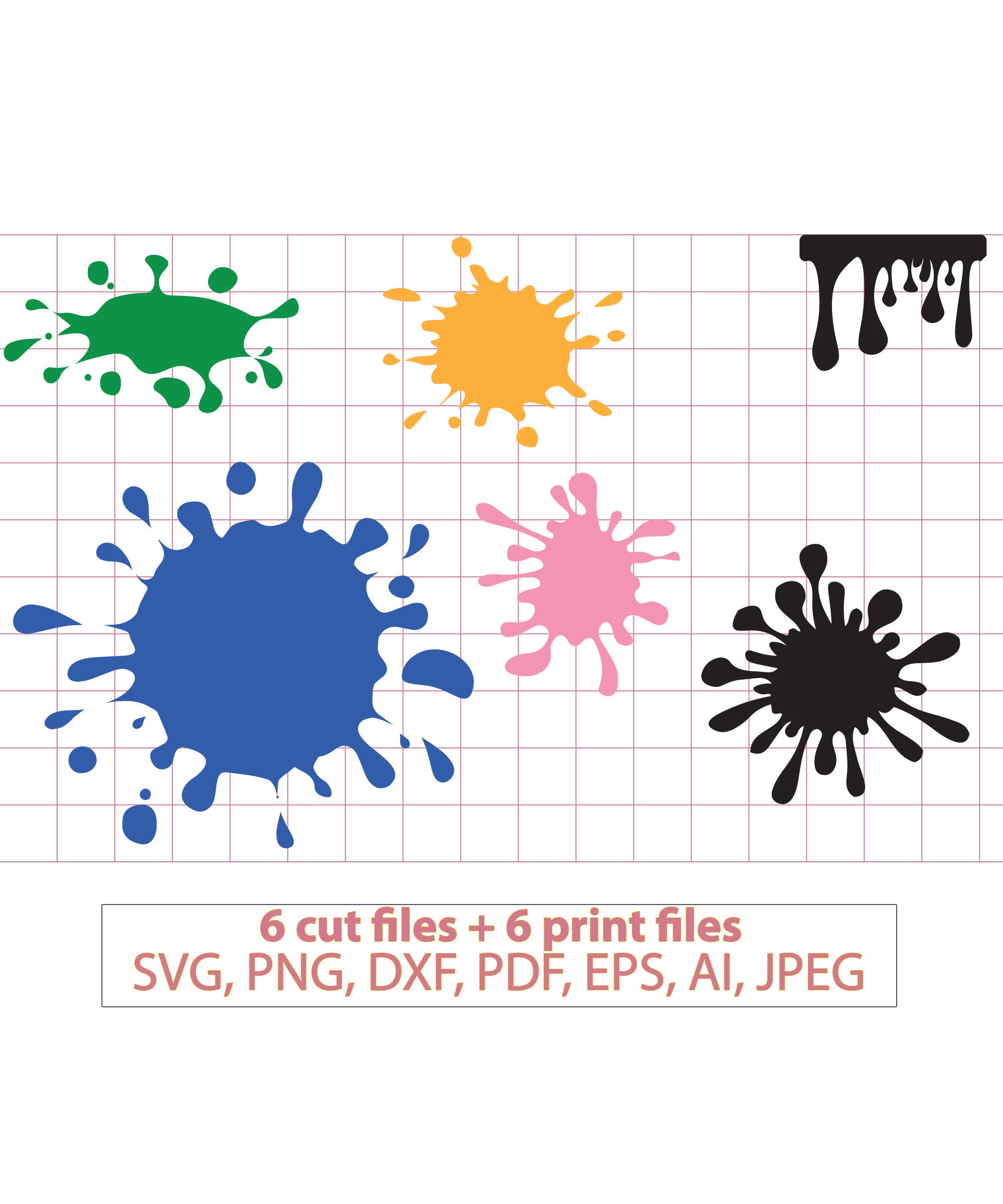 Paint splatter SVG Vector Clipart Cut File Paint splatter | Etsy