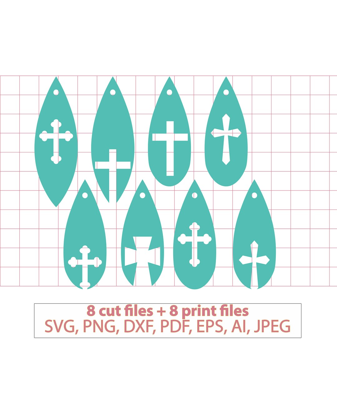 Cross Earring SVG, Crosses Earring Svg, Crosses Earings Svg, Leather ...