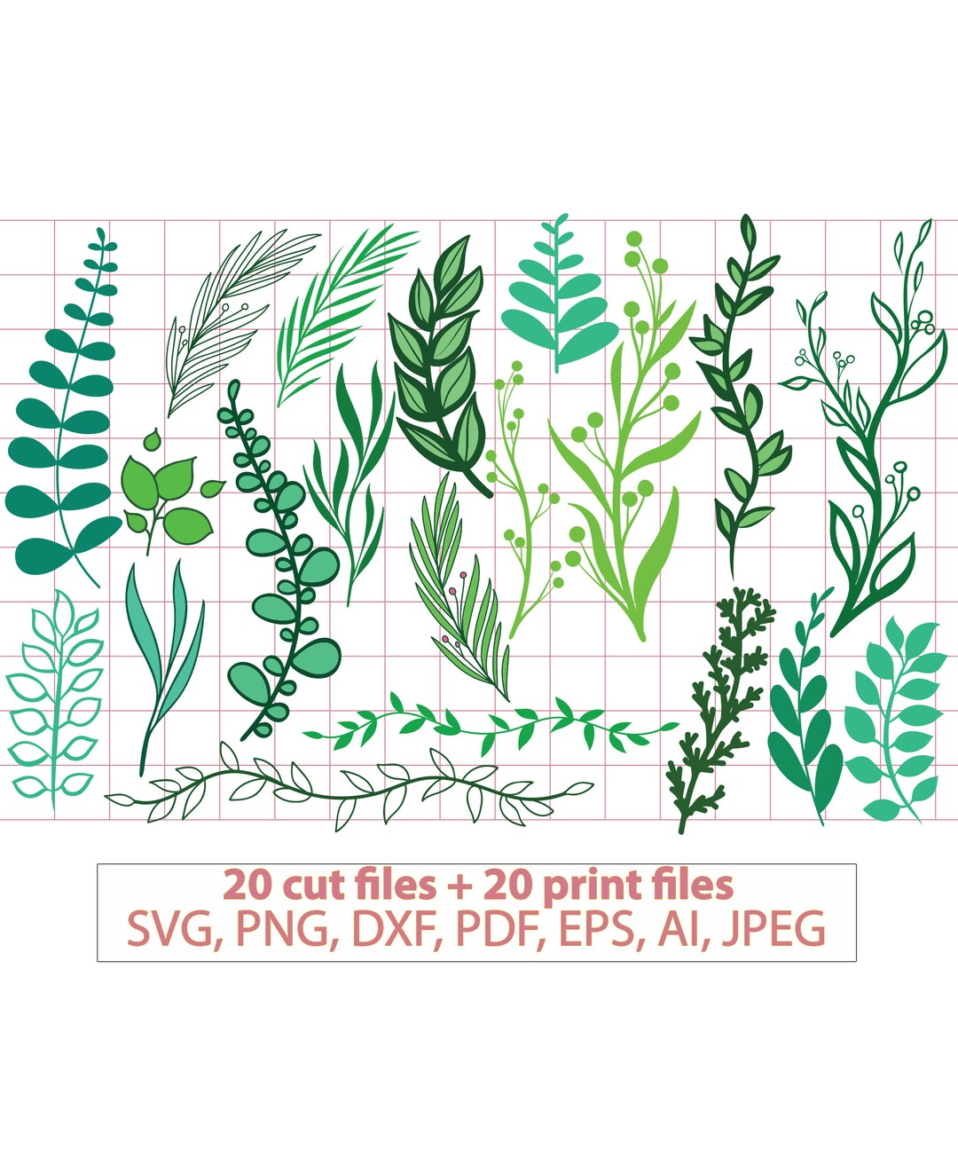 Fichier de svg de feuille feuillage dessiné à la main - Etsy France