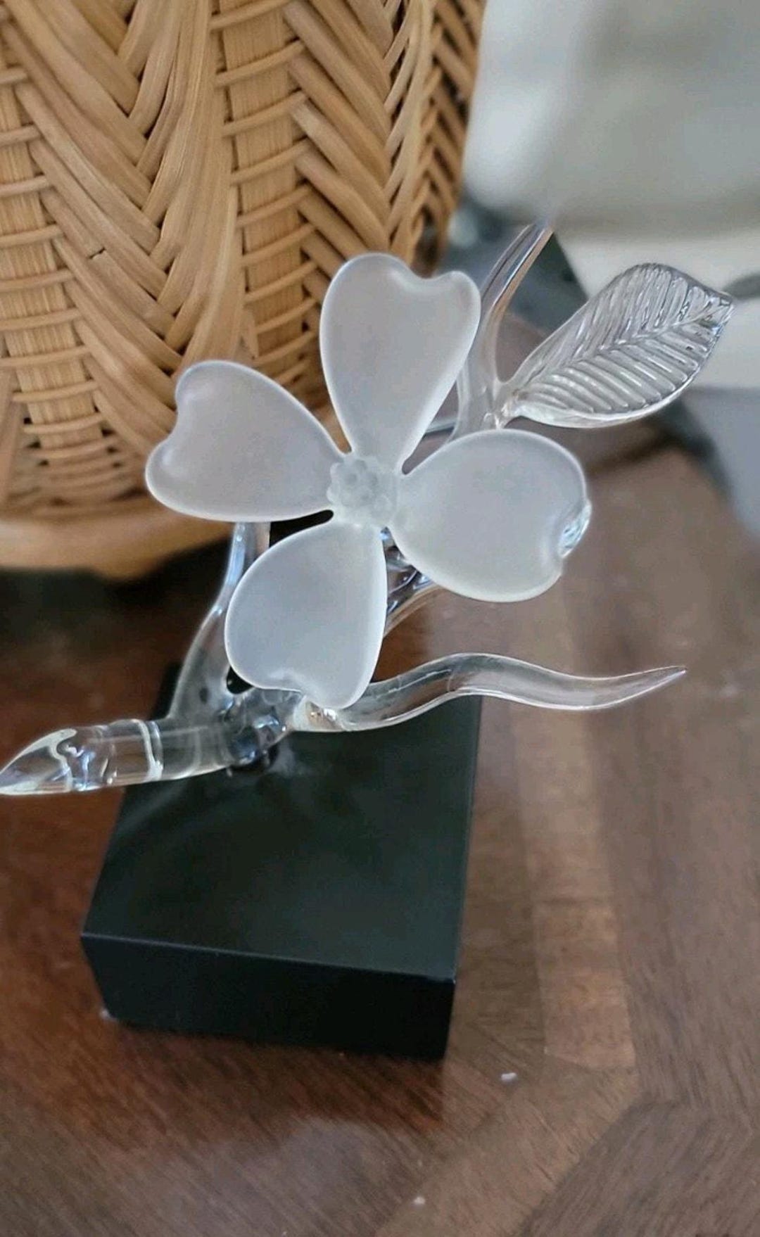 Frabel Dogwood Blown Glass Sculpture on Stand - Etsy