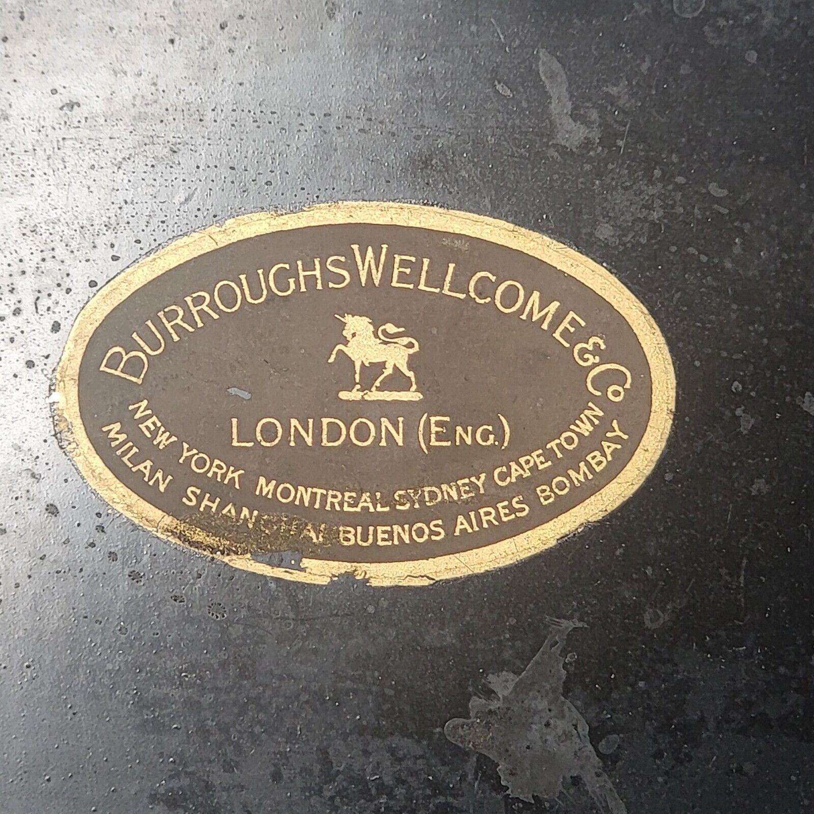 Antique Tabloid First Aid Decoupaged Metal Box Burroughs Wellcome & Co ...