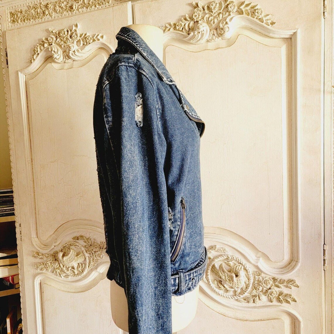 Vintage 80s Denim Jacket Grifflin Paris Sequined Back Sz M - Etsy