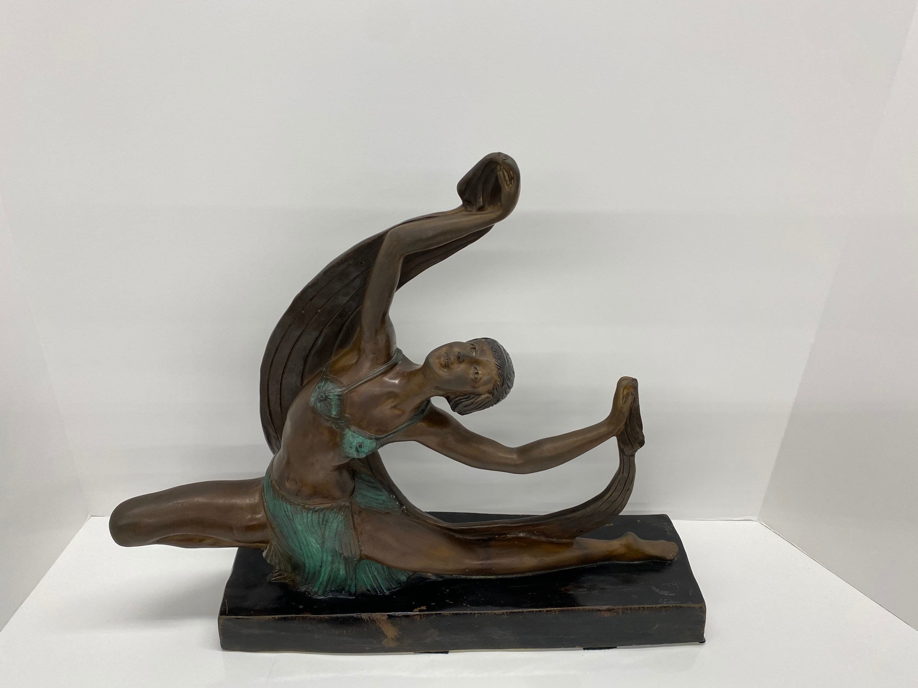 Art Deco Bronze Sculpture of a Scarf Dancer on Sunburst Base - Etsy