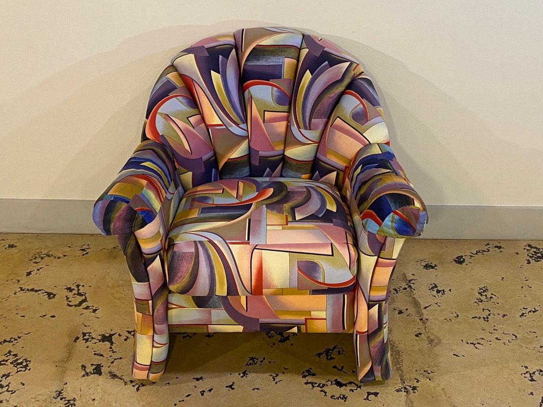 Postmodern Multi Composed Clam Shell Barrel Chairs - Etsy