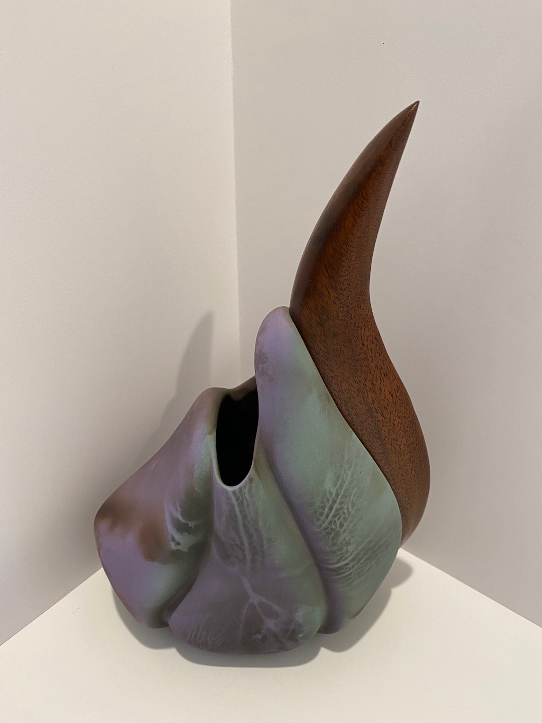 Gorgeous Abstract Seashell Snail Pottery Piece - Designed and Signed by ...