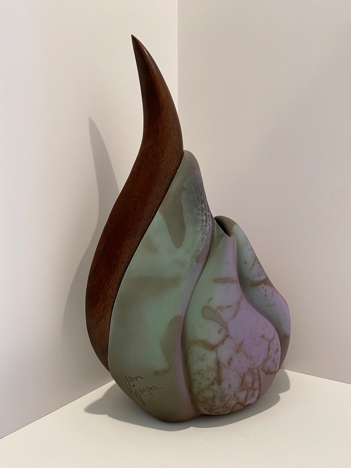 Gorgeous Abstract Seashell Snail Pottery Piece - Designed and Signed by ...
