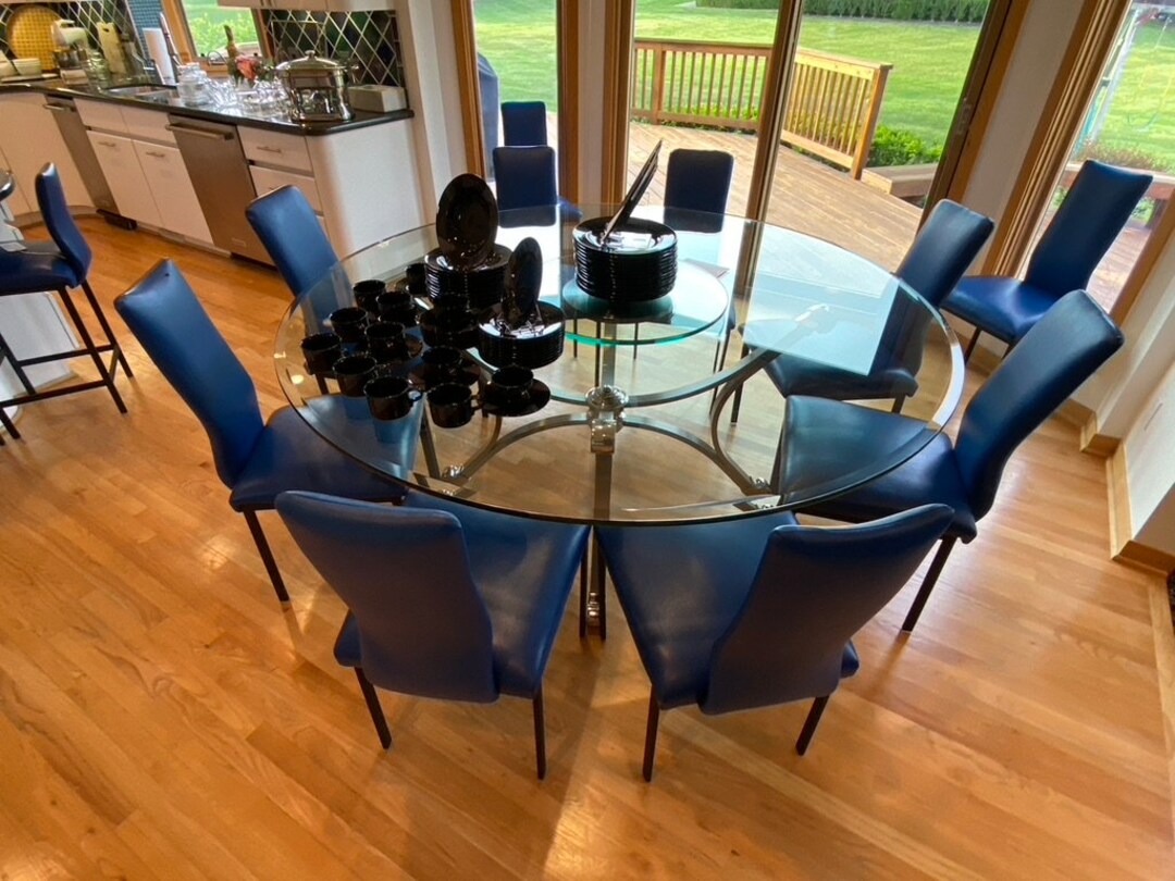 Set of 12 Custom Vibrant Cobalt Blue Marine-grade Upholstered Modern ...